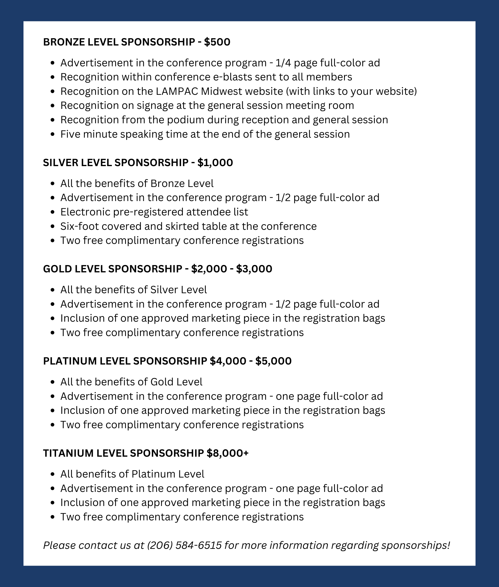 LAMPAC Midwest | Sponsorship Opportunities